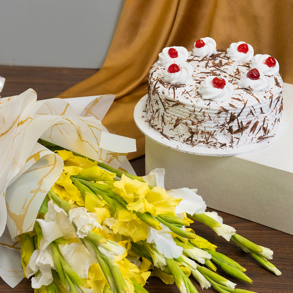 Vibrant Combo - Yellow Glads and Black Forest Cake – TCS Sentiments Express