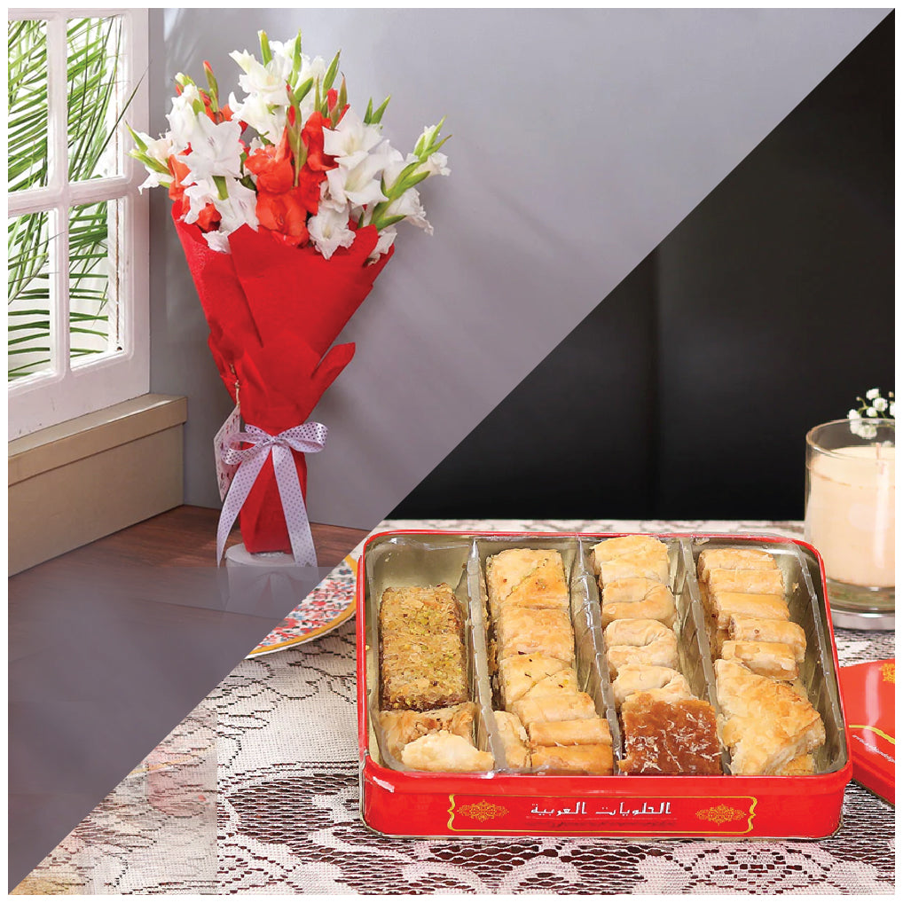 Joyful Delights - Arabian Delights Baklava with Simply Bright Bouquet ...